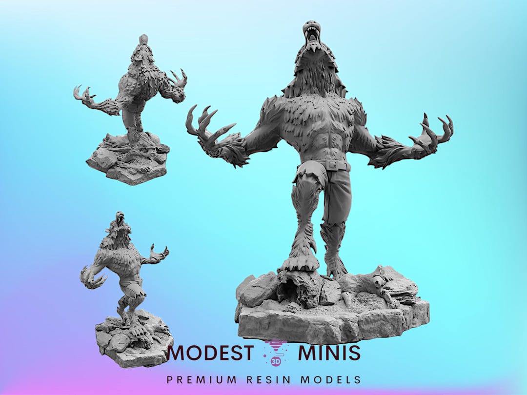 Howl at the Moon - 40mm Miniature | Dnd Mini | Superhero | Trident - Etsy