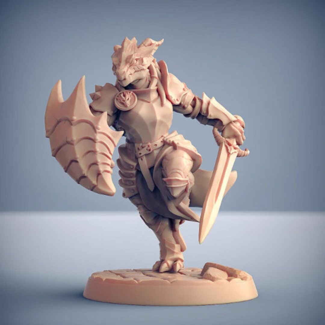 6pc Modular Dragonguard Dragonborn - 32mm Scale Dnd Miniature ...