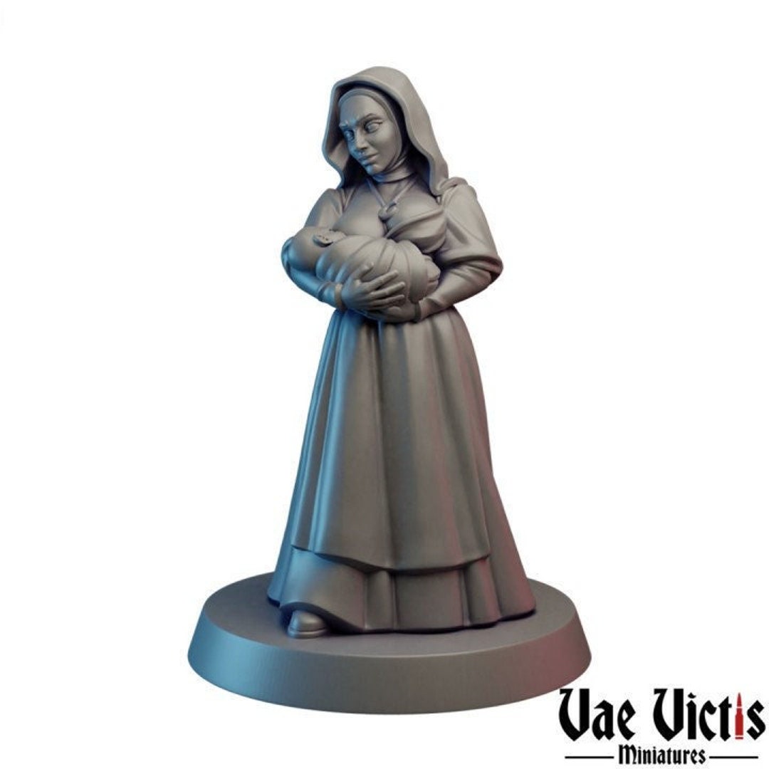 Nursing Mother Villager - 28mm or 32mm Scale Dnd Miniature | Dungeons ...