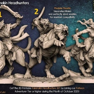 Tabaxi Tiger Riders - 32mm Scale Dnd Miniature | Dungeons and Dragons ...