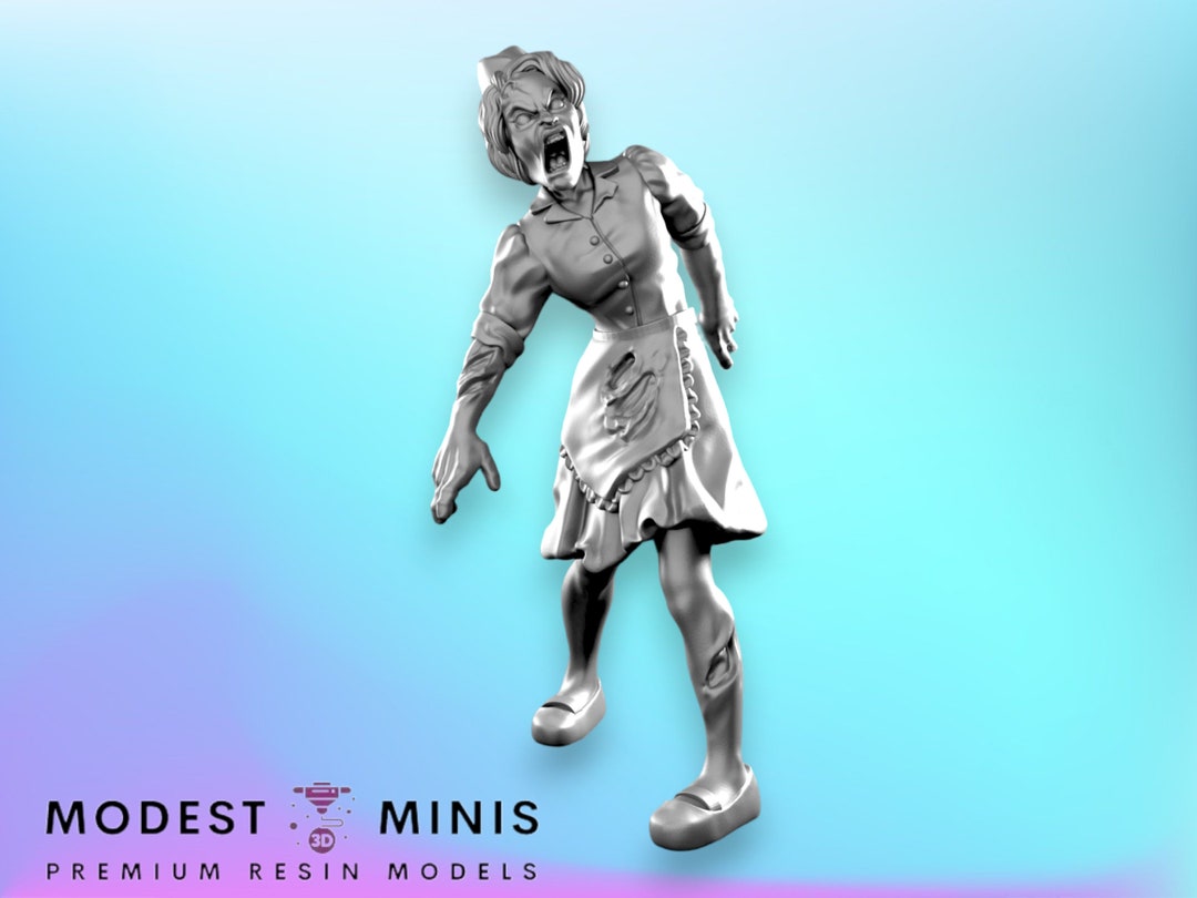 Zombie Waitress - 28mm 30mm 32mm - Wasteland | Zombicide | Walking Dead ...