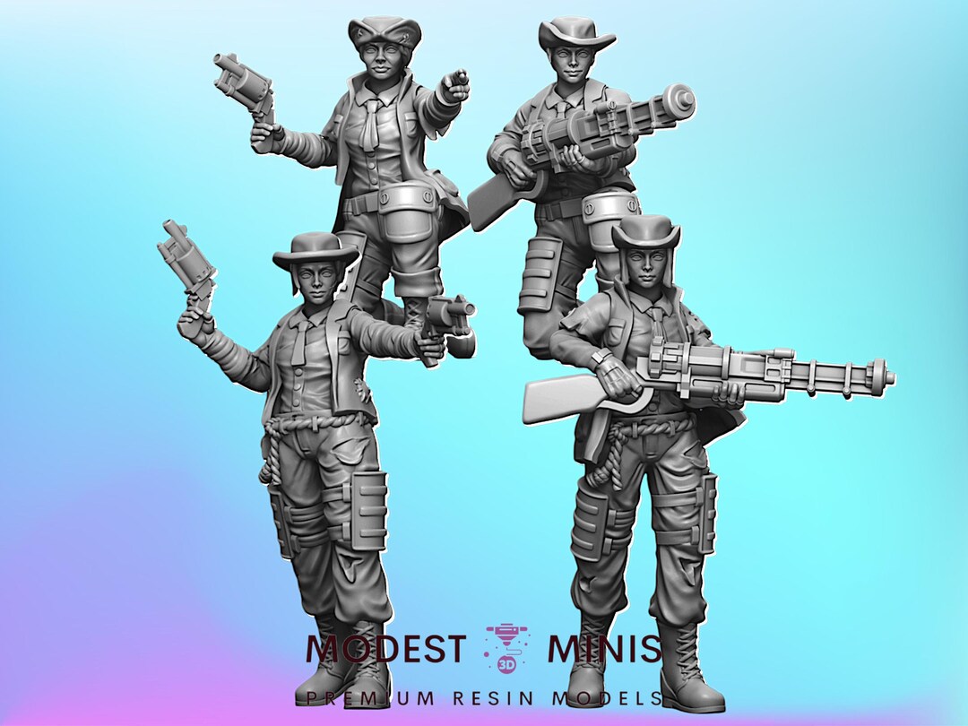 4pc Shield of the People Female - 28mm 32mm 40mm Scale Badlands ...
