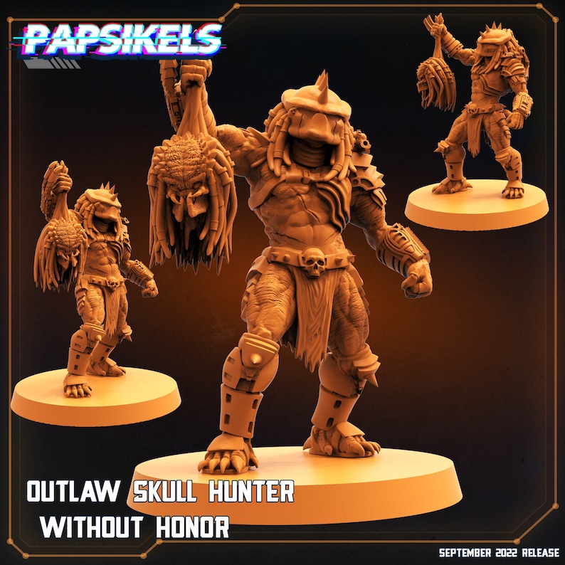 Outlaw Skull Hunter Resin 3D Print Alien Miniature RPG - Etsy