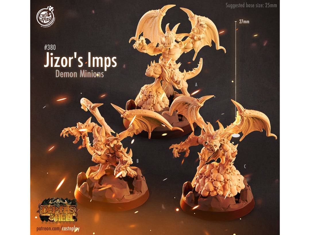 Jizors Imps Demons Devils - 32mm Scale Dnd Miniature | Nine Hells ...