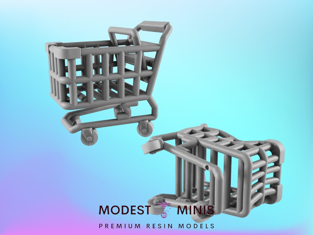 2pc Shopping Cart Set | 28mm - 40mm Scale | Survivor Terrain | Fantasy ...