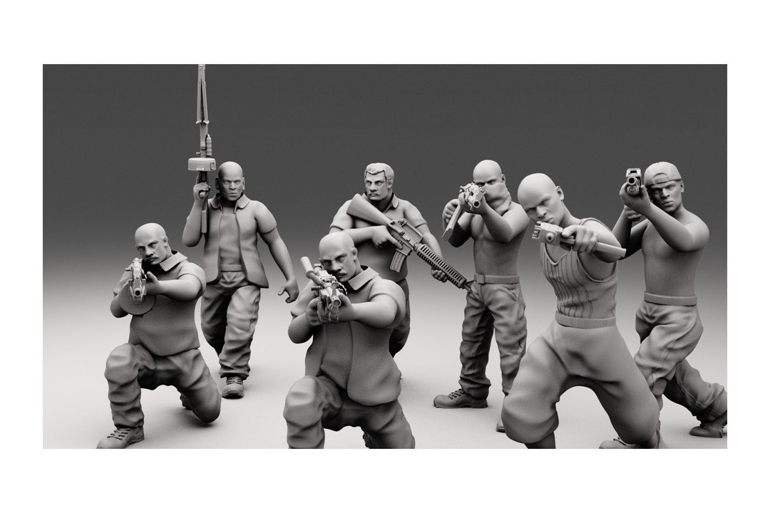 7pc Cartel Gang 28mm 32mm Miniature Military Wargame Mini Skirmish ...