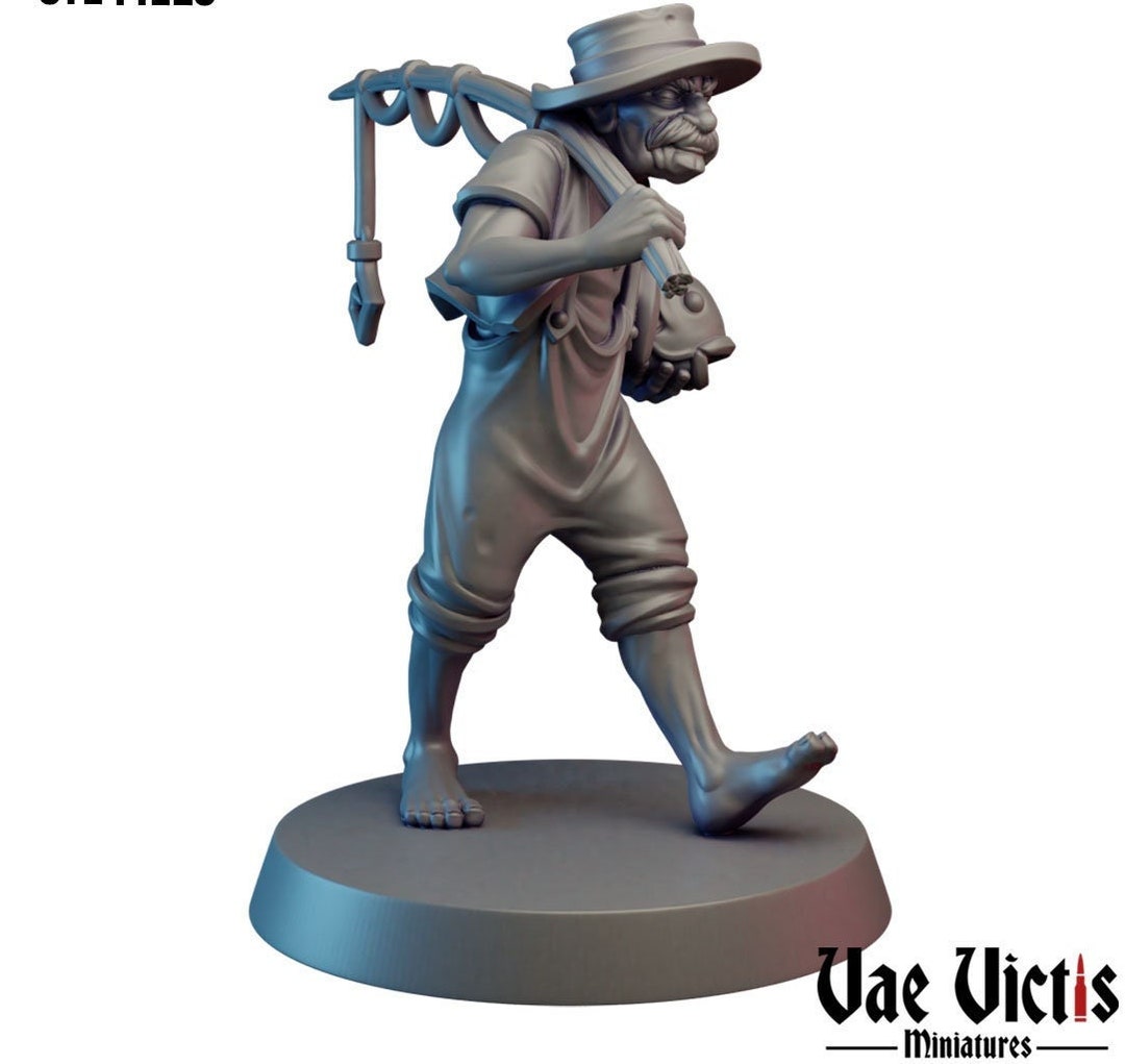 Fisherman Villager - 28mm or 32mm Scale Dnd Miniature | Dungeons and ...