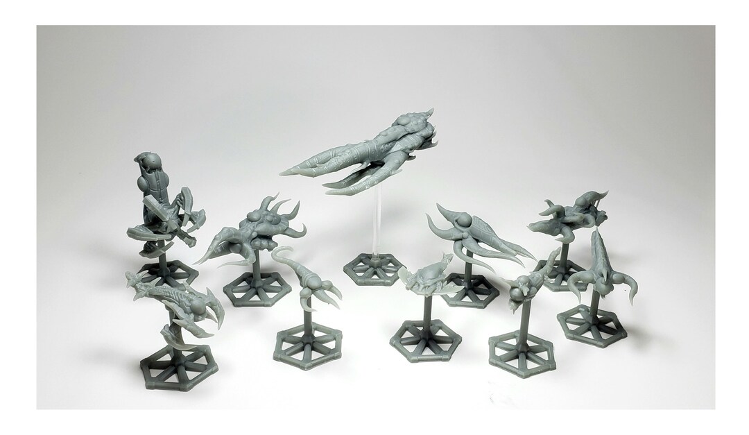 10pc Alien Oq'uiar Bioship Fleet Fleetscale Mini Starfinder Billion ...