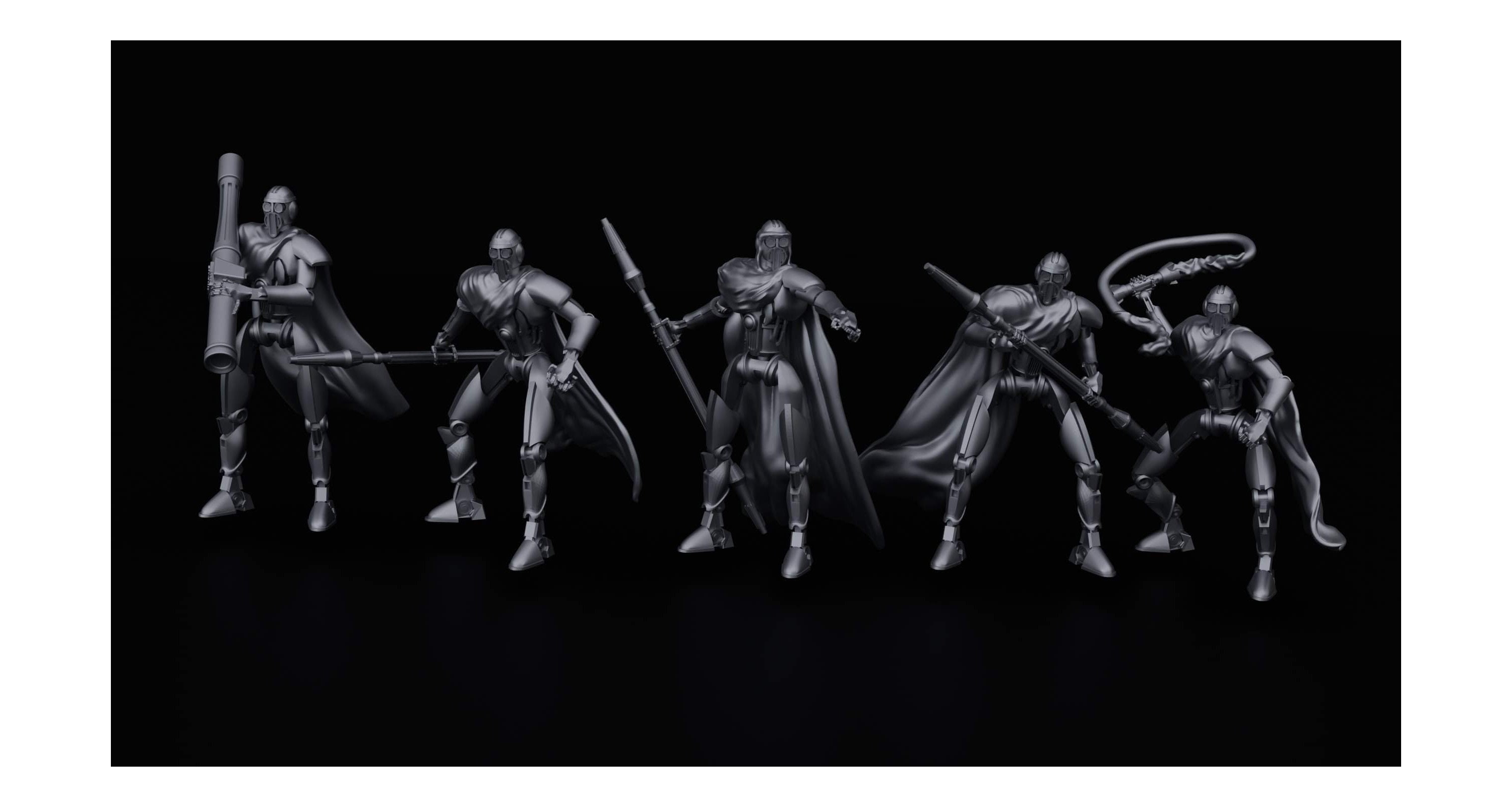 Role Playing RPG Scifi 5pc Poncho Troopers Set DnD Legion Scale Star ...