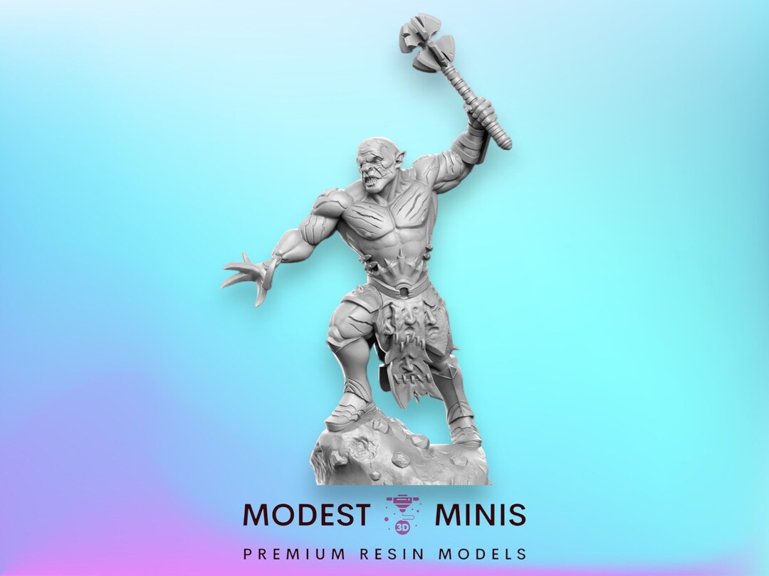 Azzarok Ork Häuptling 32mm Scale DnD Miniatur Dungeons und Drachen JRPG ...