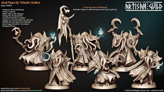 6pc Mora Slathaai Illithid Mindflayer Set 32mm Scale Dnd - Etsy