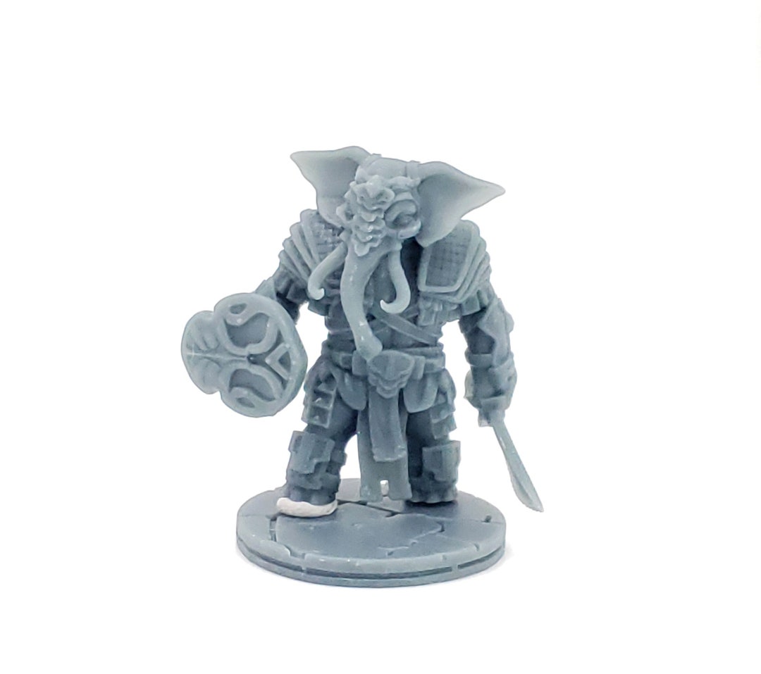 Loxodon Fighter Warrior Mini 28mm 32mm Scale Dnd Miniature - Etsy