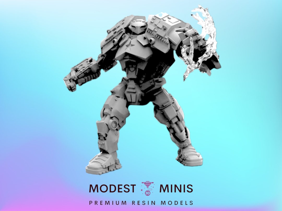 80mm Power Armor - 40mm Miniature | Dnd Mini | Superhero | Trident - Etsy