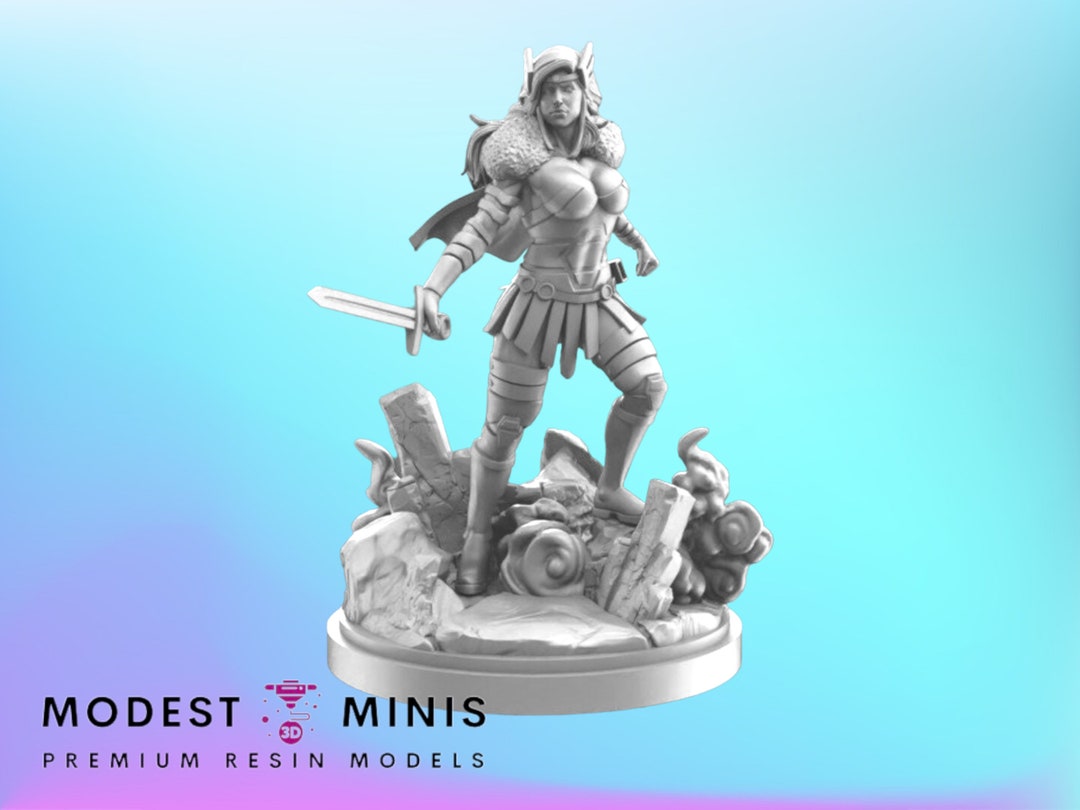 Lady Valhalla - 40mm Scale Miniature | Dnd Mini | Superhero Miniature ...