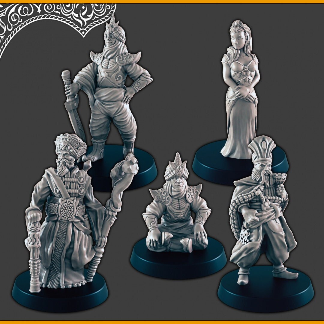 5pc Desert Royals Set - Resin Dnd Miniature | Dungeons and Dragons Mini ...