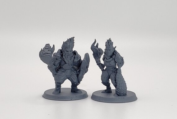 2pc Azer Set 32mm Scale Dnd Miniature Dungeons and Dragons - Etsy