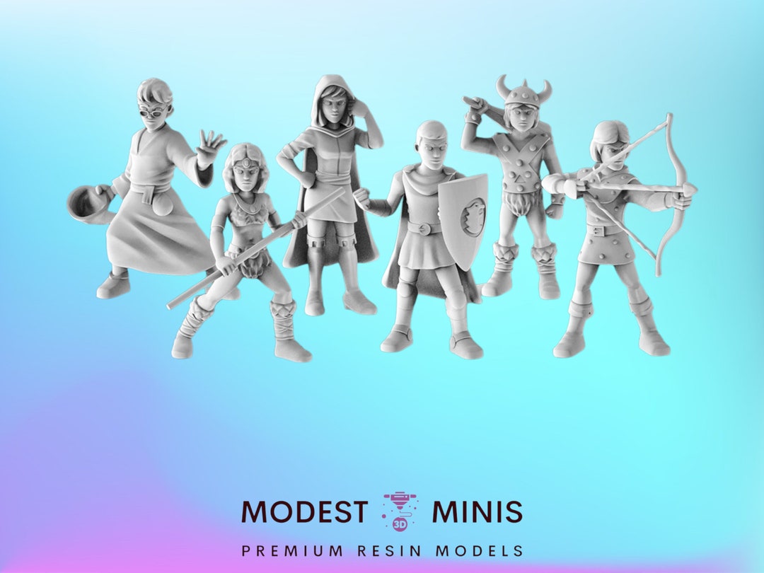 6pc Dnd Cartoon Set | Resin 3D Printed Mini | Survivor | Dnd ...