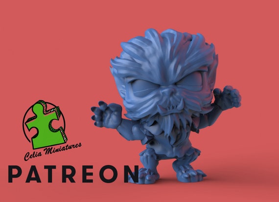 Chibi Wolfman 32mm Scale Miniature Dnd Miniature Chibi | Etsy