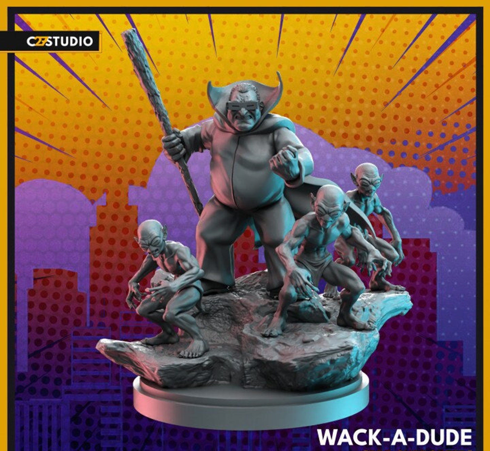 Wack-a-dude 40mm Scale Miniature Dnd Mini Superhero - Etsy