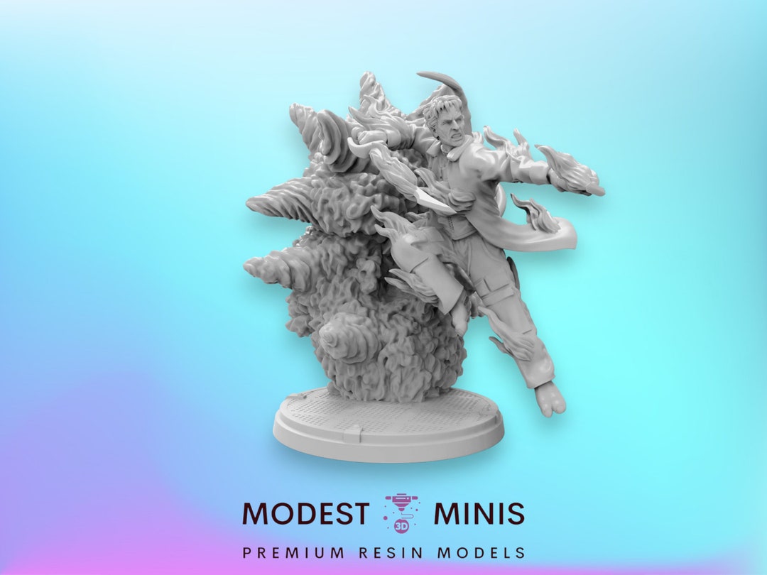 Blue Devil A 40mm Miniature Dnd Mini Superhero Trident - Etsy