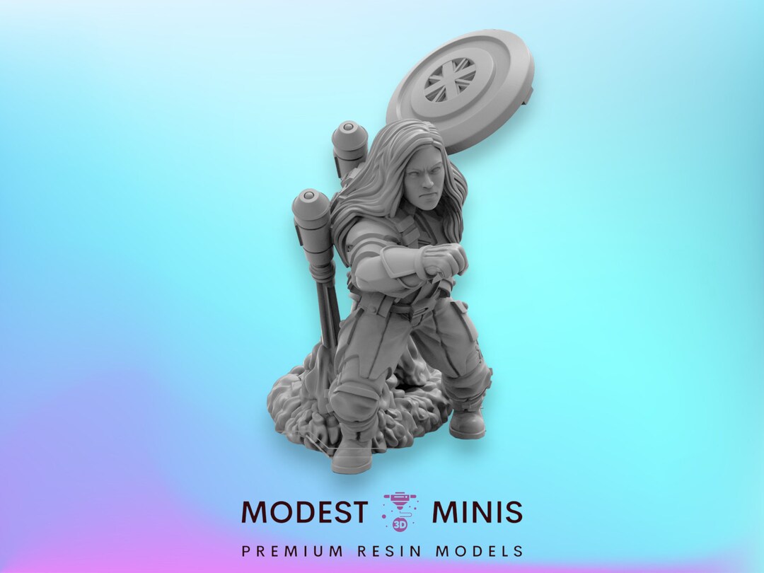 Captain Excalibur D - 40mm Miniature | Dnd Mini | Superhero | Trident ...