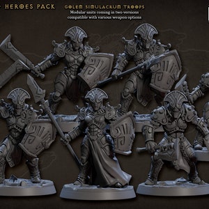 6pc Golem Simulacrum Modular Warforged - Resin Print Dnd Miniature ...