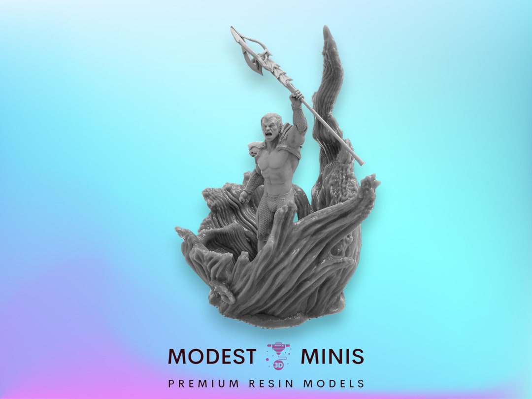 Phoenix Fishy - 40mm Miniature | Dnd Mini | Superhero | Trident - Etsy