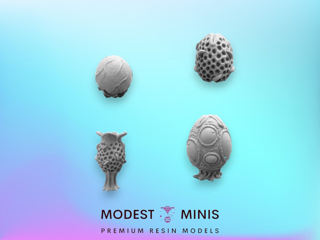 4pc Alien Eggs Set 32mm Scale Alien Miniature RPG Sci Fi Cyberpunk Role ...