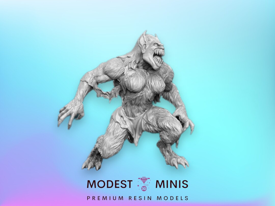 50mm Werebeast - 32mm Scale Dnd Miniature | Dungeons and Dragons | JRPG ...