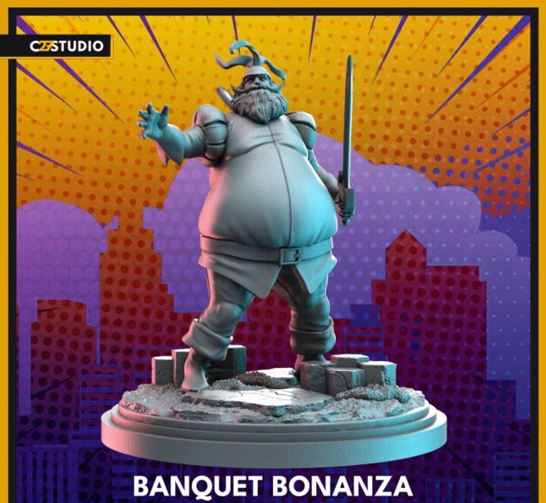 Banquet Bonanza 40mm Scale Miniature Dnd Mini Superhero - Etsy