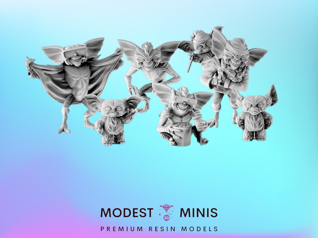 6pc Gremlin Set | Resin 3D Printed Mini | Survivor | Dnd | Superhero ...