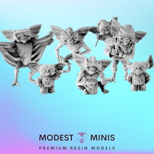 6pc Gremlin Set | Resin 3D Printed Mini | Survivor | Dnd | Superhero ...