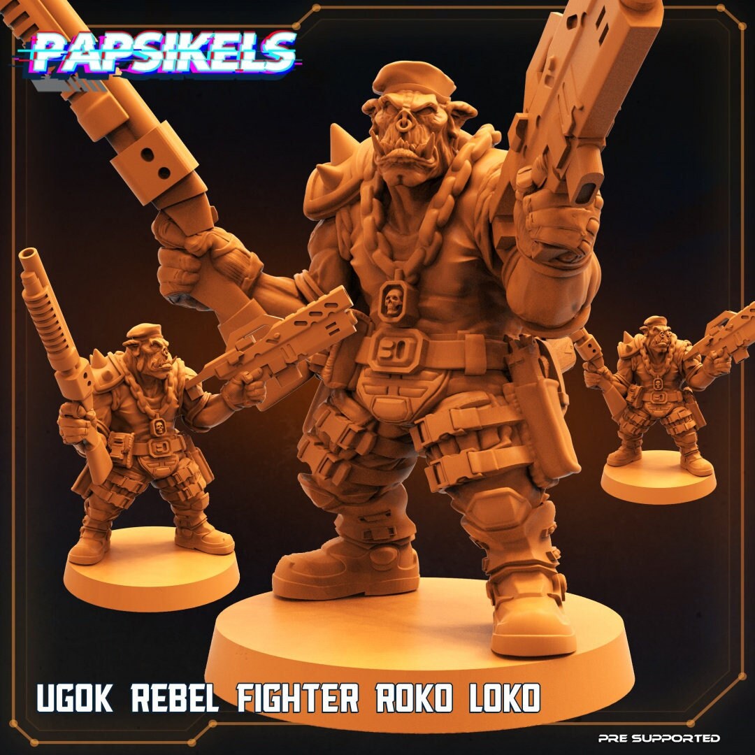 Ugok Rebel Fighter Roko - 32mm Scale Alien Miniature | RPG | Sci Fi ...