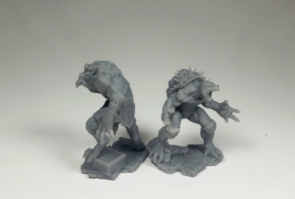 Mutant Snapper and Wolf 32mm Miniature Heroic Scale Dnd Mini | Etsy