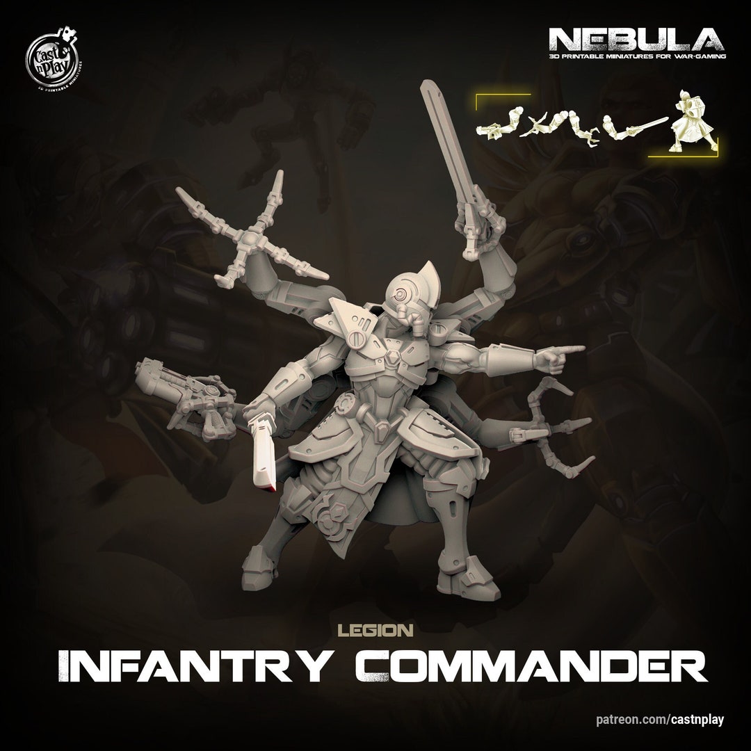 Legion Infantry Commander - 32mm Scale Miniature | RPG | Sci Fi | Role ...
