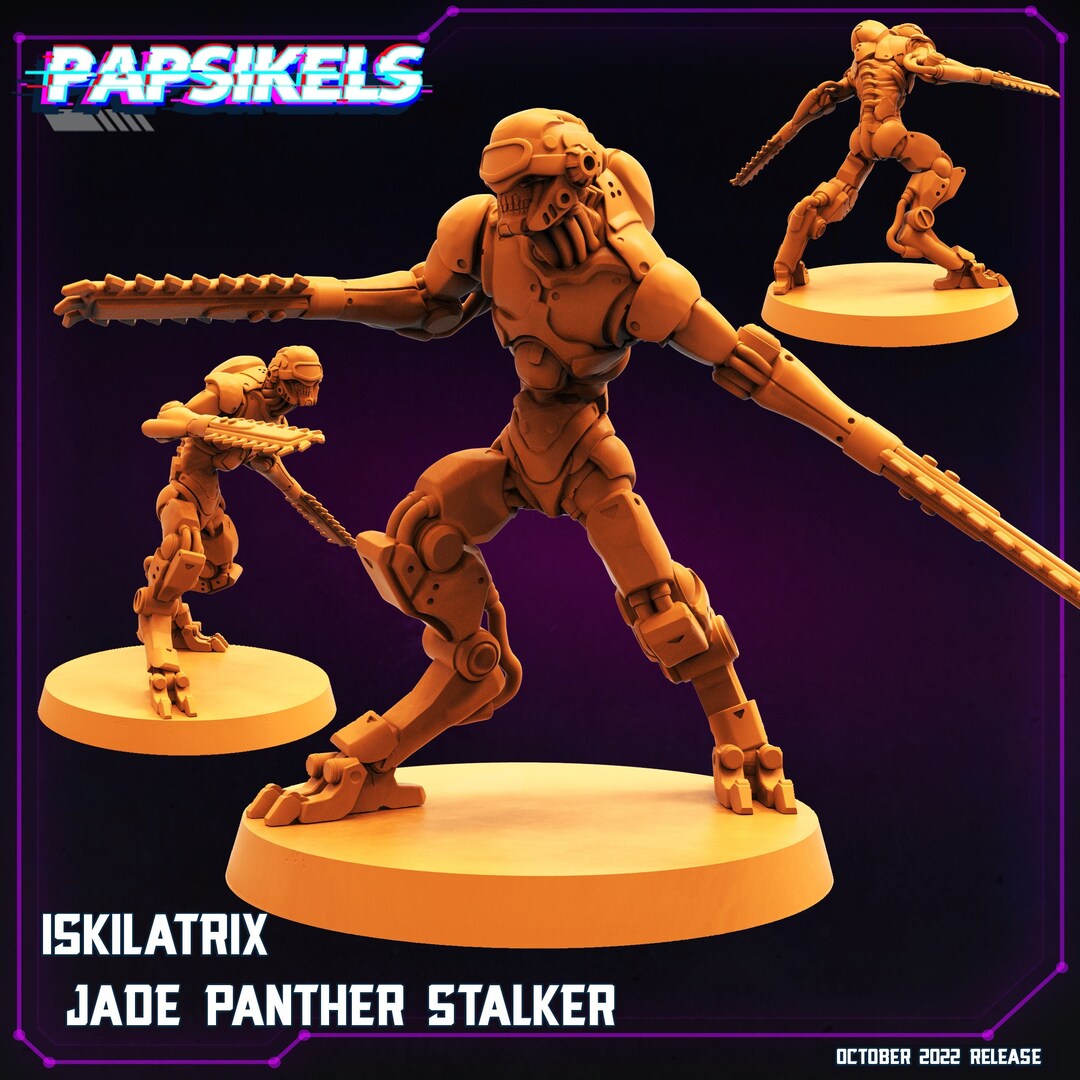 Iskilatrix Jade Panther Stalker Cyberpunk - 32mm Scale Alien Miniature ...