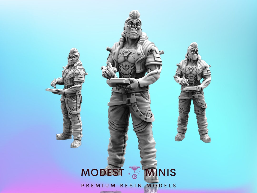 Haelstrom Gang Checker - 32mm Scale Cyberpunk Mini | RPG | Sci Fi ...