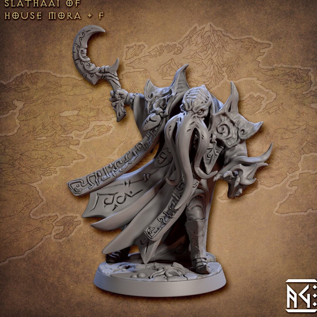 Mora Slathaai F Illithid Mindflayer Resin Print Dnd Miniature Dungeons ...
