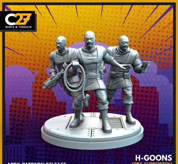 3pc H Goons 40mm Miniature Dnd Mini Superhero Miniature - Etsy
