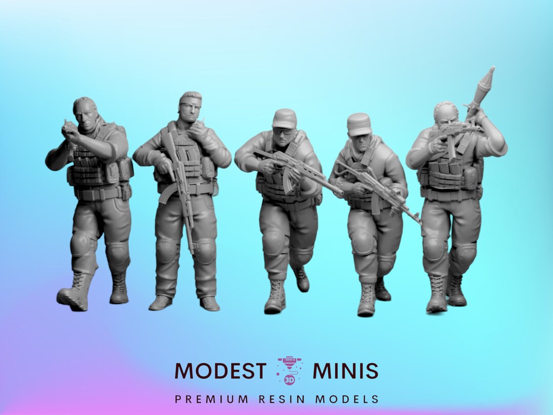5pc Mosul Swat Team - 28mm 32mm Miniature | Military Wargame Mini ...