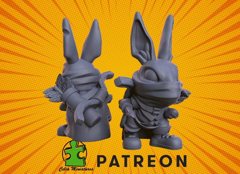 Chibi Rabbit Ranger Bunny 32mm Scale Miniature Dnd - Etsy