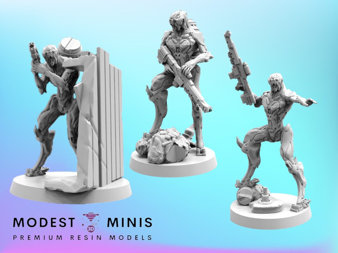 Organic Cyborg Trooper Set - 32mm Scale Alien Miniature | RPG | Sci Fi ...