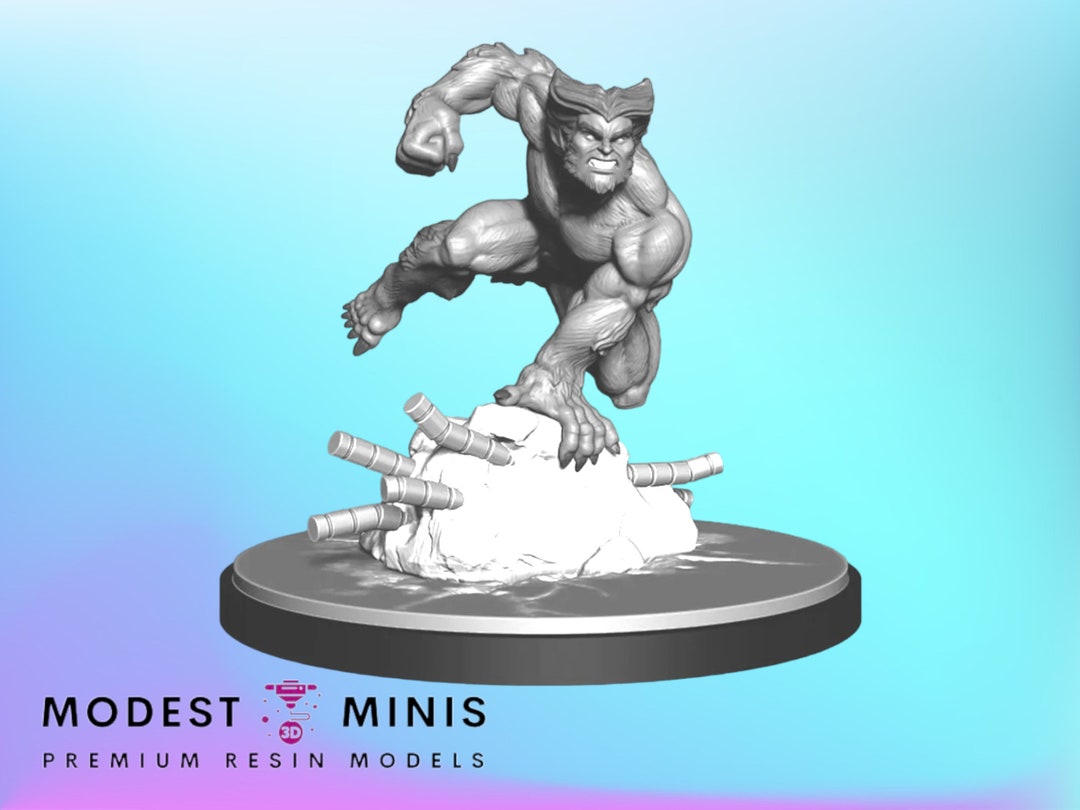 Blue Furball - 40mm Scale Miniature | Dnd Mini | Superhero Miniature ...