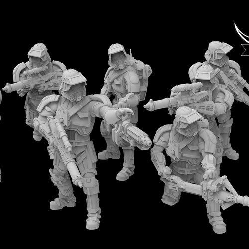 7pc Aquatic Alien Troopers Legion Scale RPG Scifi Role - Etsy