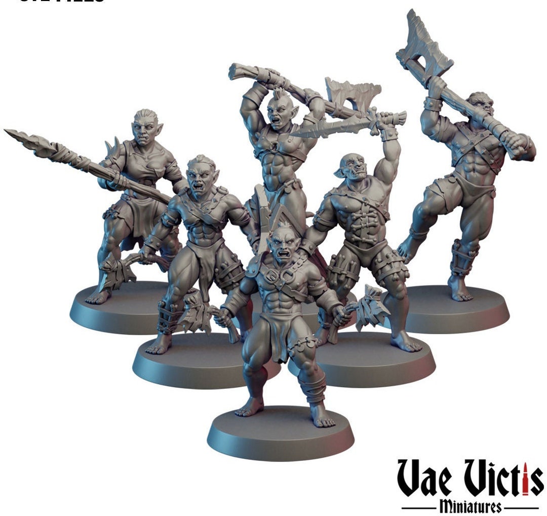 6pc Orc Horde - 28mm or 32mm Scale Dnd Miniature | Dungeons and Dragons ...