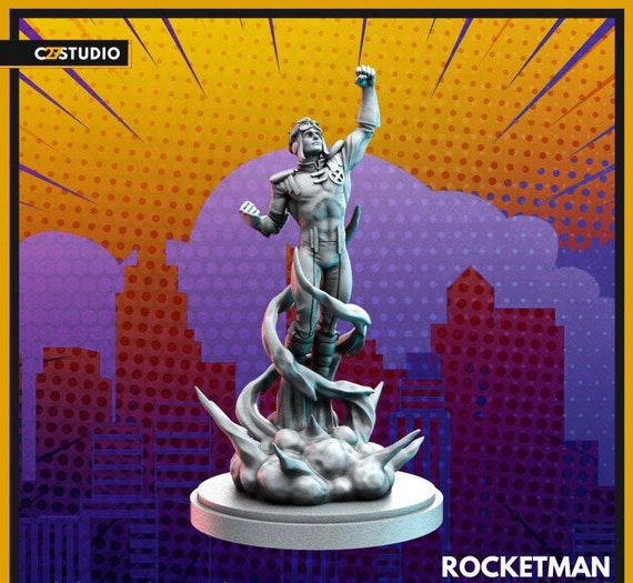 Rocketman 40mm Miniature Dnd Mini Superhero Miniature - Etsy