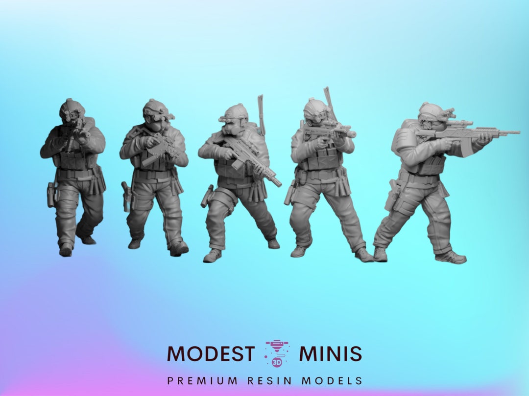5pc SCP MTF Squad - 28mm 32mm Miniature | Military Wargame Mini ...