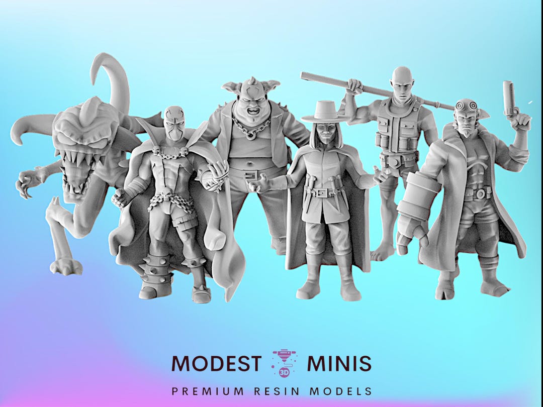 6pc Indie Crew Set | Resin 3D Printed Mini | Survivor | Dnd | Superhero ...