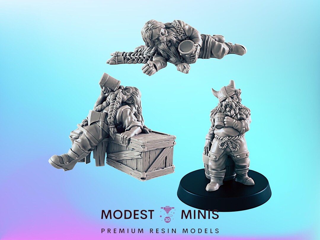 Drunken Dwarves - 25mm 28mm 32mm 40mm Scale | RPG | EC3D | Role Playing ...