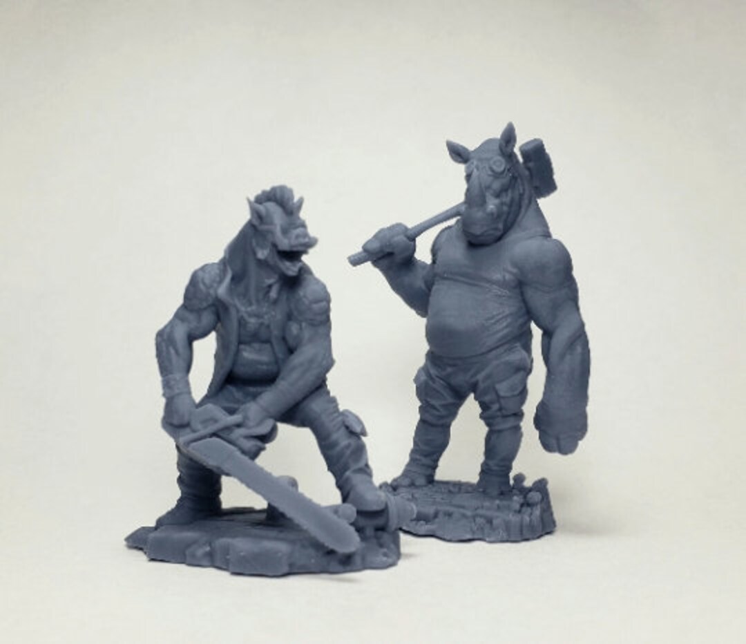 Mutant Pig and Rhino 32mm Miniature Heroic Scale | Dnd Mini | Superhero ...